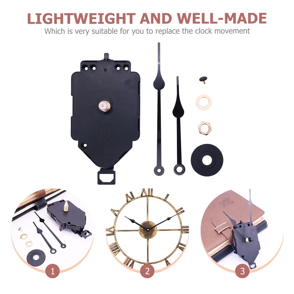SEWOART Clock Parts Kit Black Metal and Plastic for Craft and Wall ...