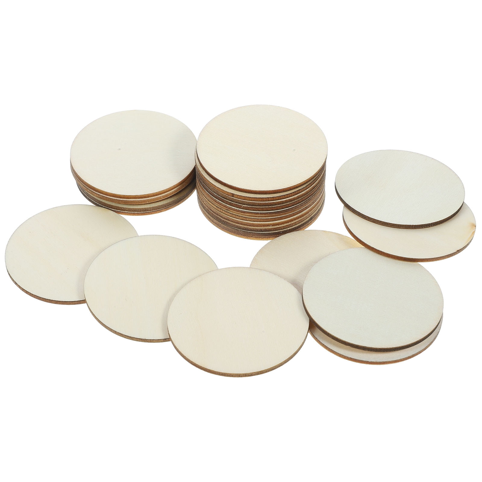 SEWOART Beige Craft Wood Circles Natural Wooden Wafers for Home Decor ...