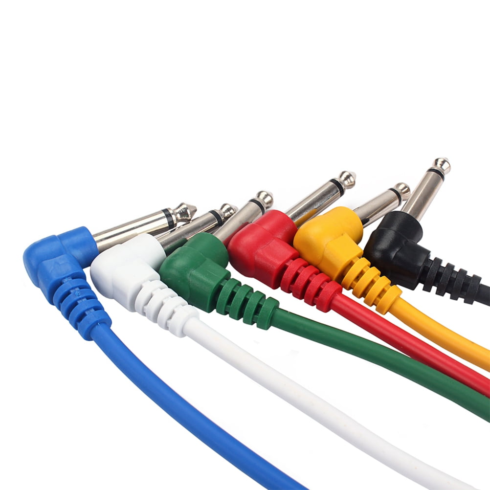 SEWOART 6 PCS Guitar Patch Cables in Black for Bass with Low Noise ...