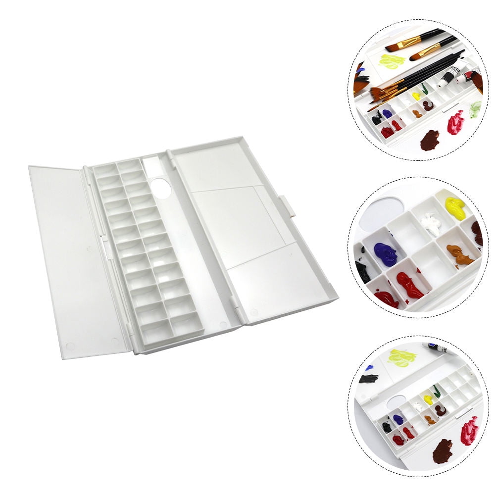 SEWOART Folding Watercolor Palette Clamshell White Plastic 1Set for ...
