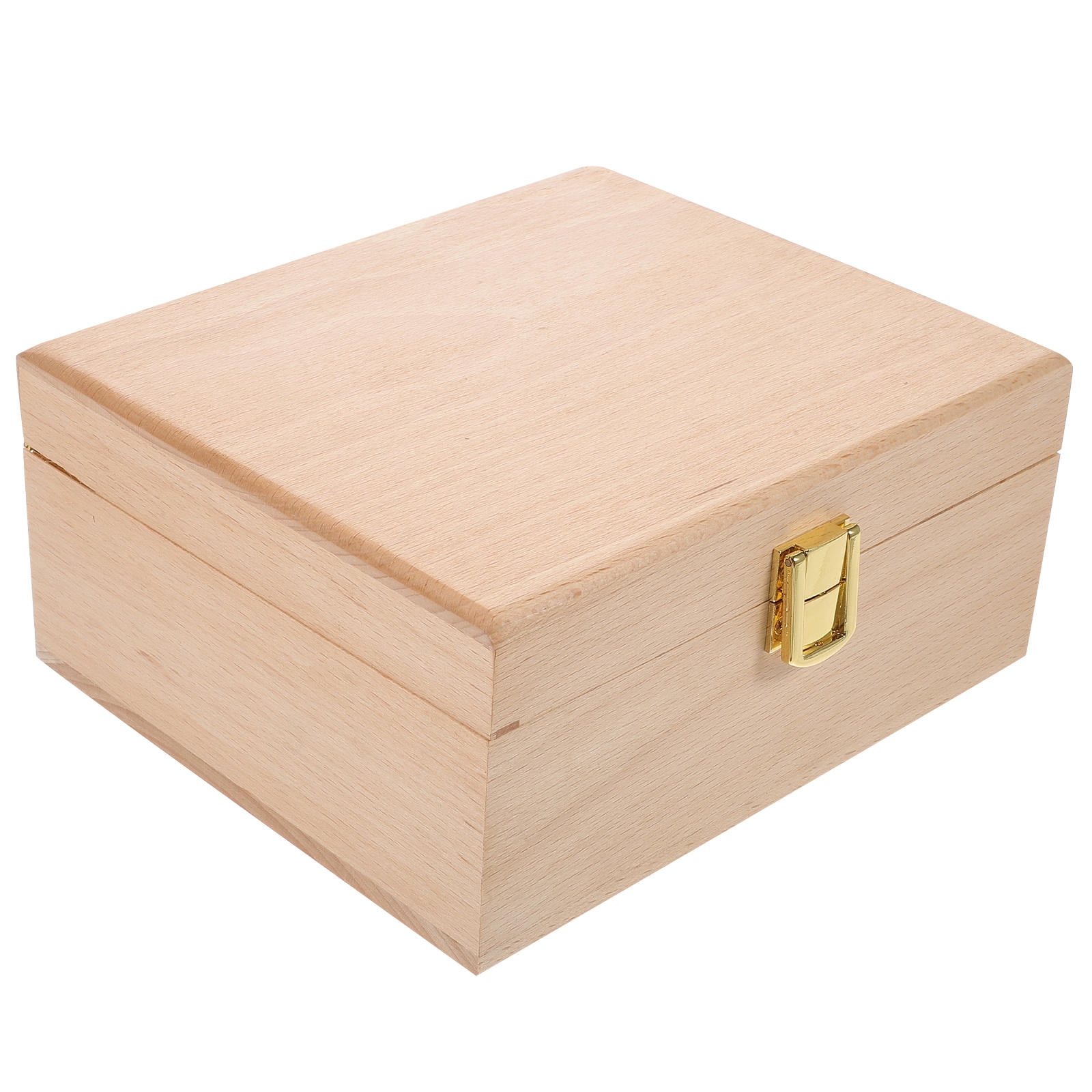 SEWOART 1Pc Solid Wood Storage Box Khaki Hand Polished Gift Box for ...
