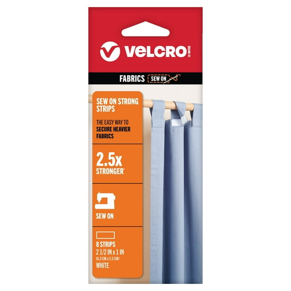 VELCRO Brand Sew On Strong Strips 25" X 1" White 8ct - Walmart.com
