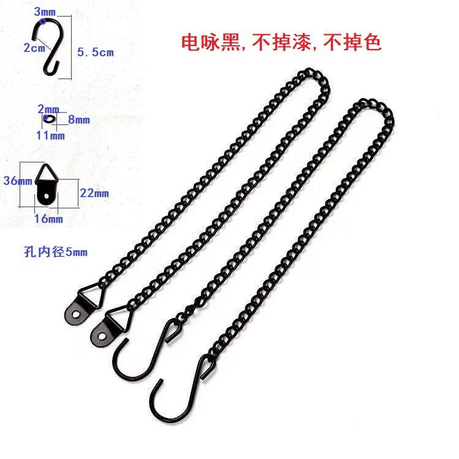 SEXAGESIMO 2PCS Hanging Chains Heavy-Duty Iron Hanging Chain with Hooks ...