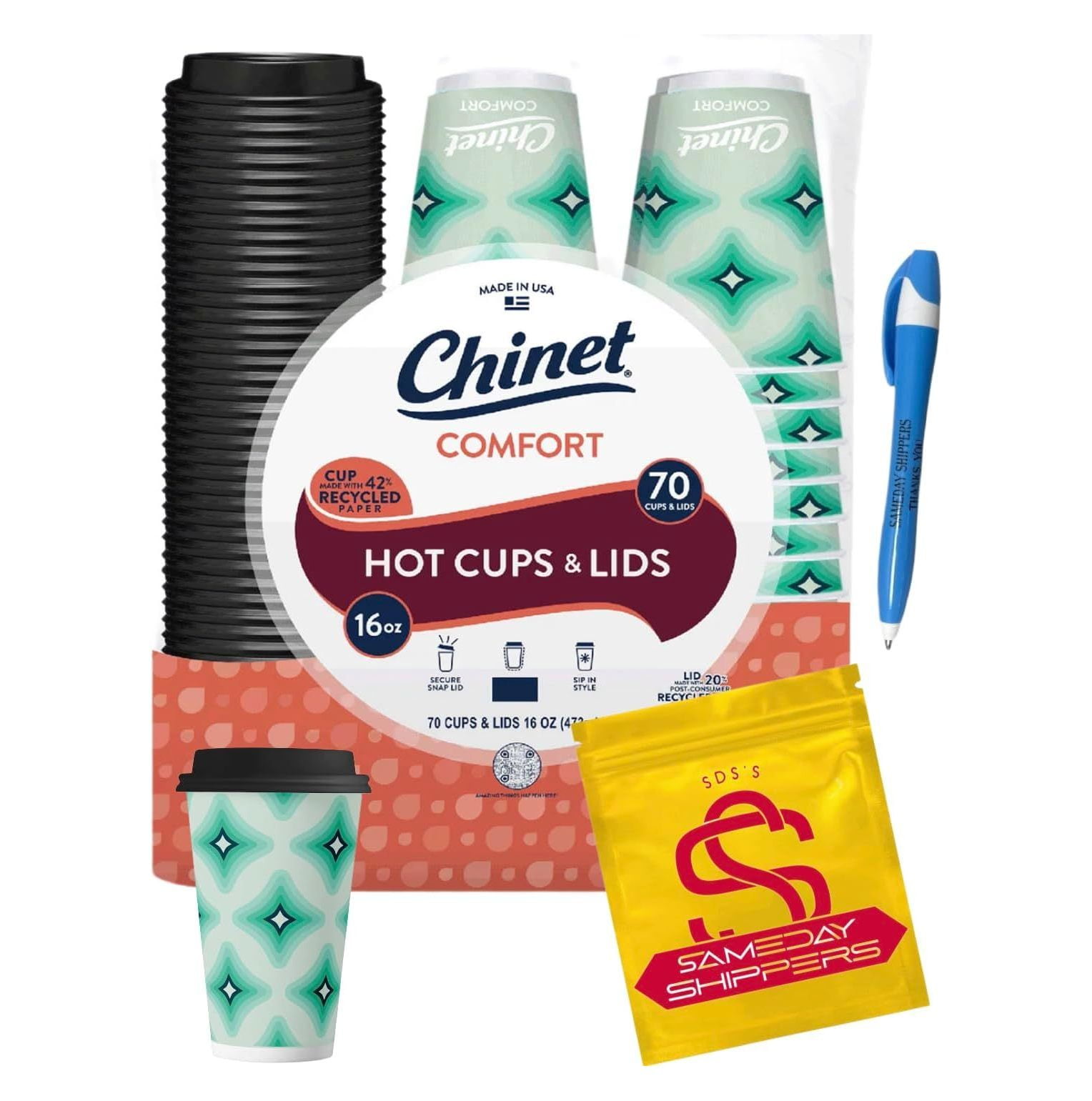 SEYATPOOL Chinet Comfort Cup Hot Cup & Lids, 16 oz. (70 ct.) | Classic ...