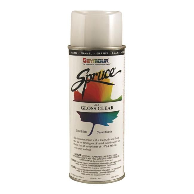 SEYMOUR 98-11 Enamel Spray Paint, 16 fl-oz Aerosol Can, Clear, 15 sq-ft ...