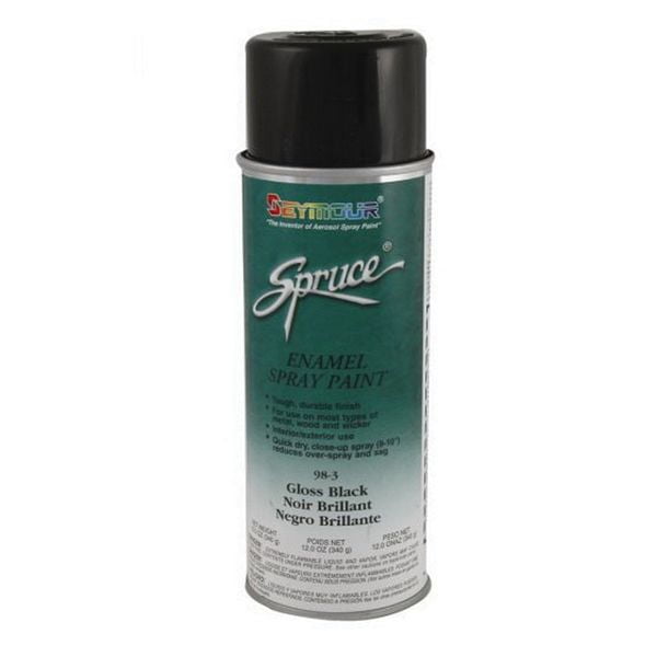 SEYMOUR 98-3 Enamel Spray Paint, 16 fl-oz Aerosol Can, Black, 15 sq-ft ...