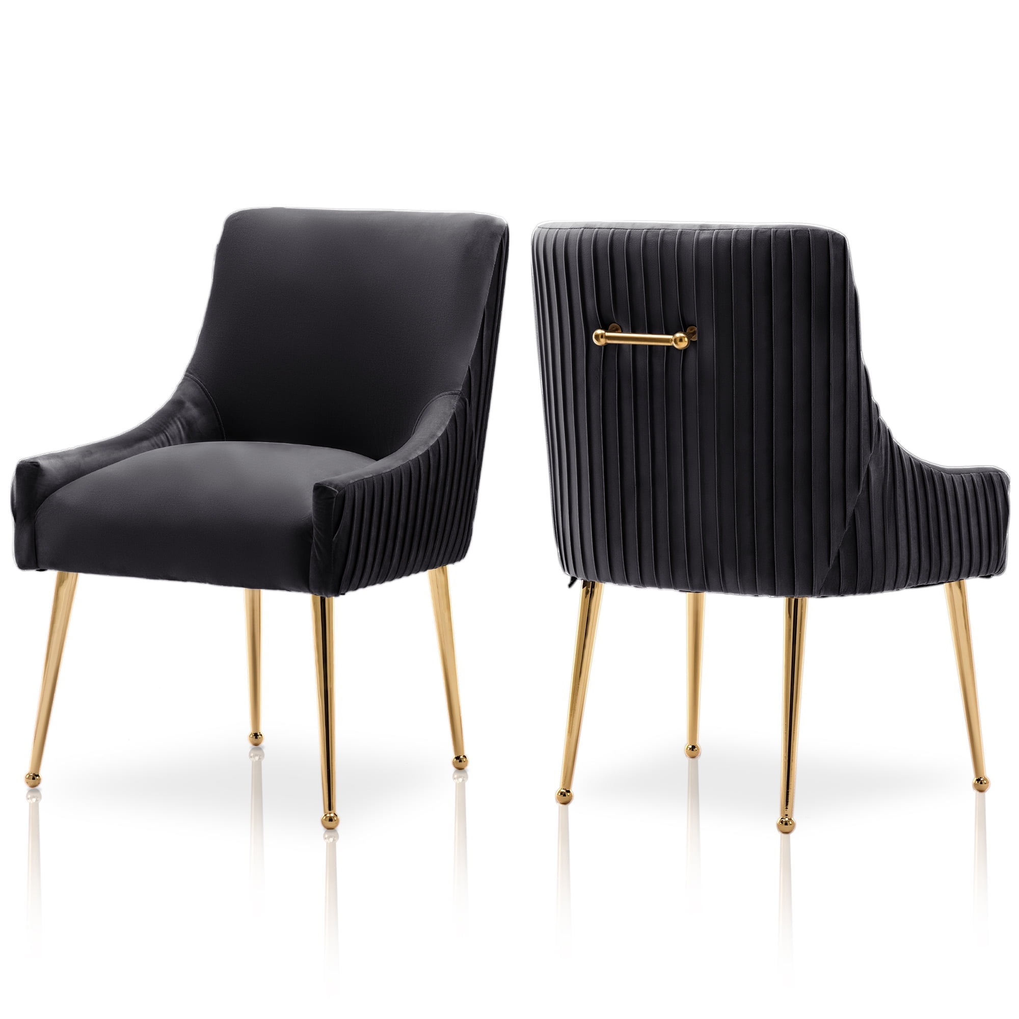 SEYNAR Modern Glam Velvet Dining Chair Set of 2, Tufted Side Accent ...