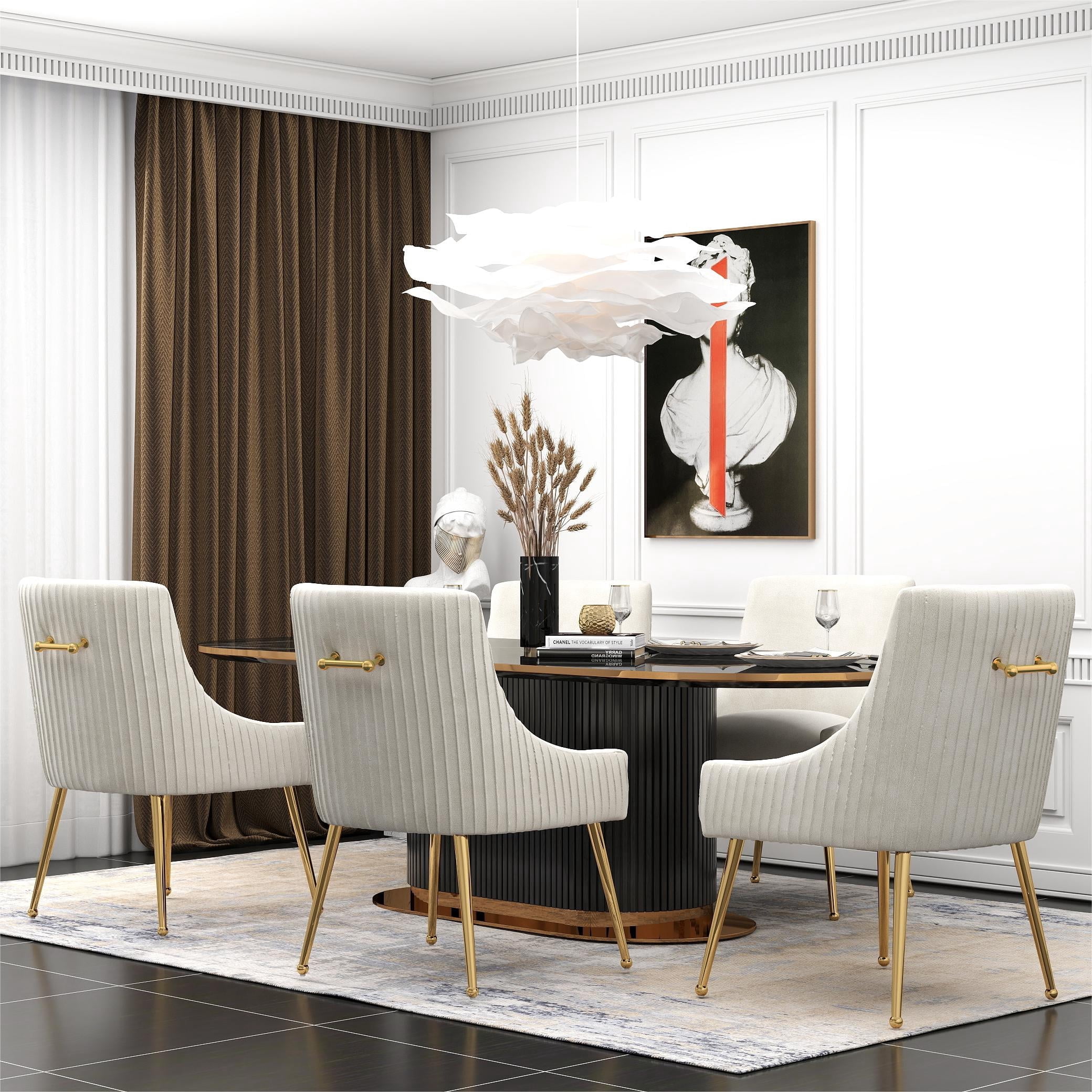 SEYNAR Modern Glam Velvet Dining Chair,Kitchen Side Armchairs or Vanity ...
