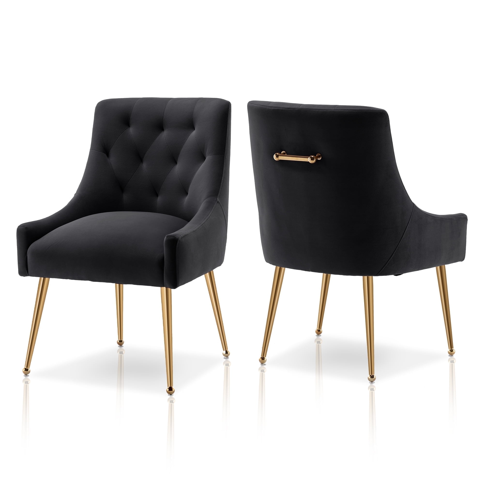 SEYNAR Velvet Dining Chairs Set of 2, Tufted Upholstered Accent Chairs ...