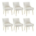 SEYNAR Velvet Upholstered Dining Chairs Set of 6,Modern Glam Accent ...
