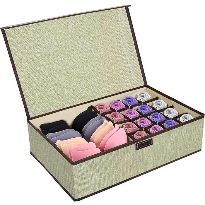 SEYROLIN 17 Grid Socks Organiser Multi Compartment Foldable Storage Box ...