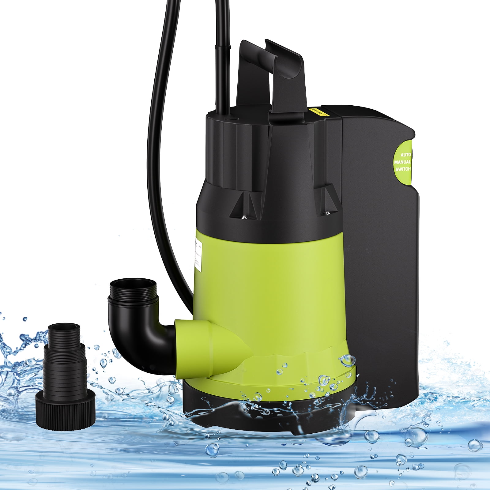SEYVUM 2600GPH Submersible Water Pump with 16.5FT Cord, Fountain, Pond ...
