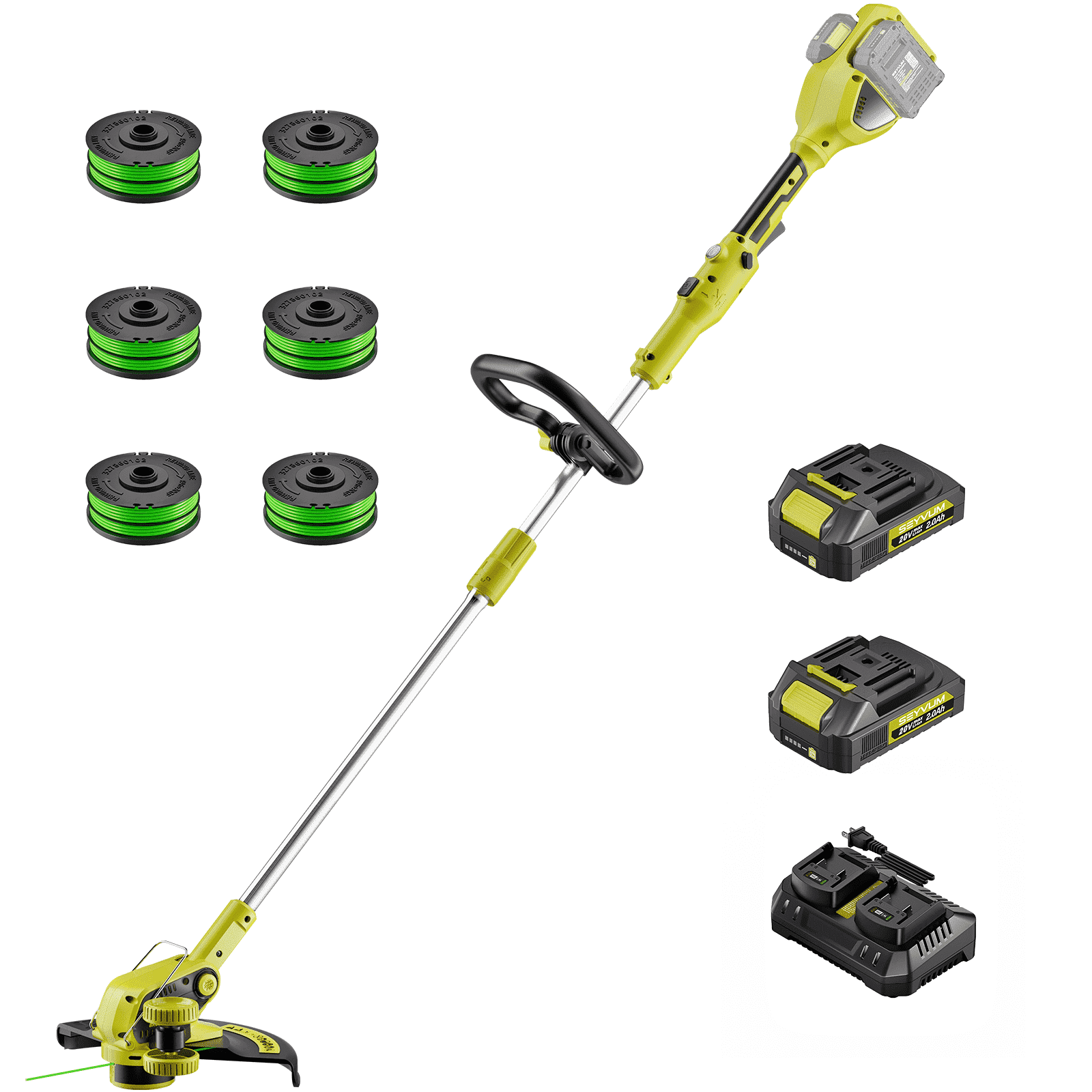 SEYVUM 40V String Trimmer, 14-inch Cordless Weed Wacker with Auto Line ...
