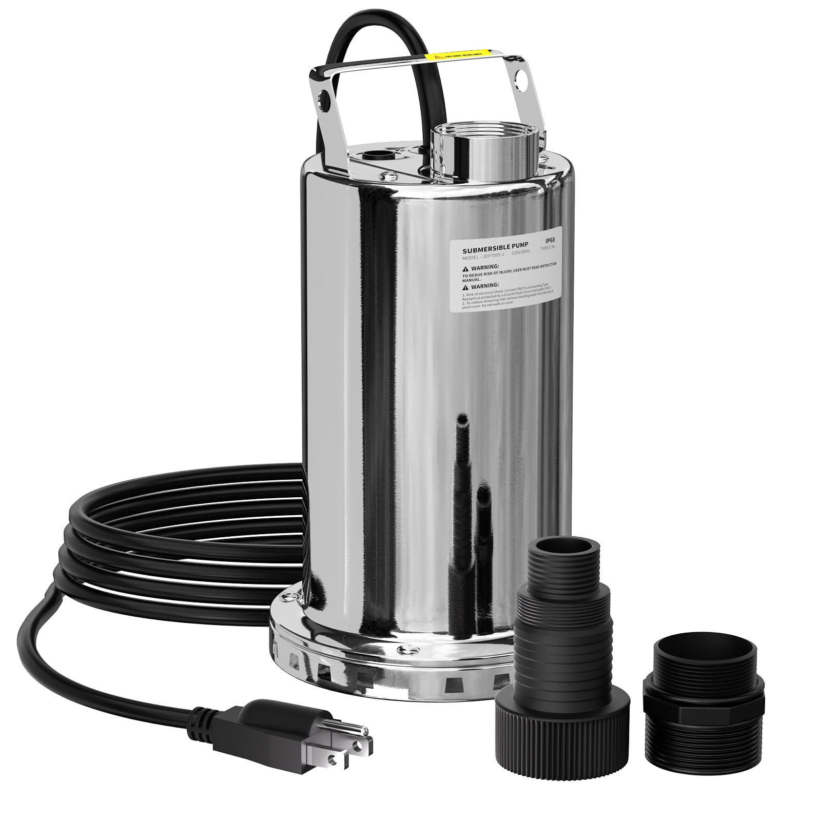 SEYVUM 3900GPH 1HP Submersible Water Pump, Stainless Steel Sump Pump ...
