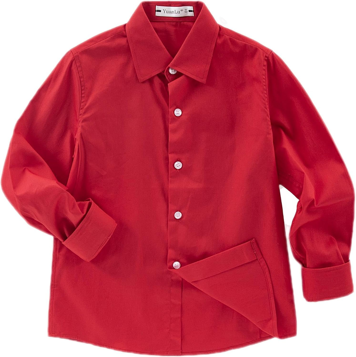 SEase Boys Long Sleeve Casual Button Down Shirts Collared Uniform Kids ...