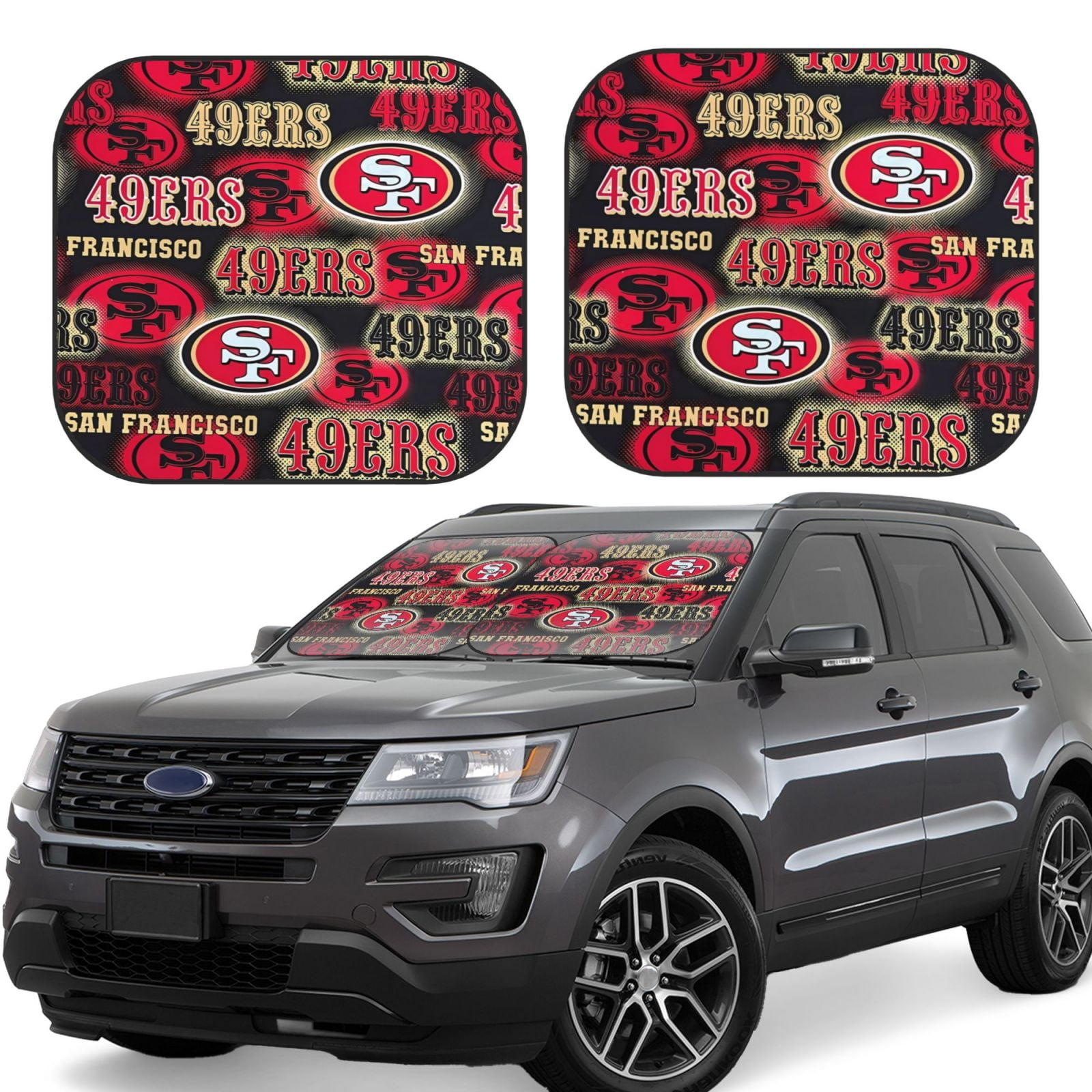 SF_49erss Foldable Car Sun Shade Football Team Car Windshield Sun Shade ...