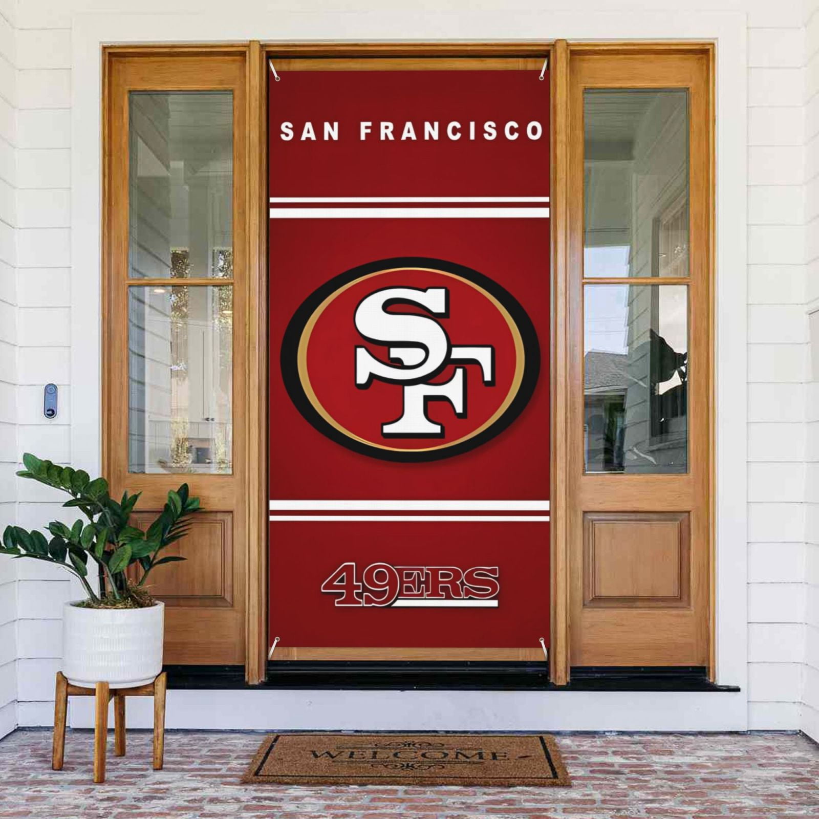 SF 49erss Football Team Door Decor Banner, Custom Team Fan Porch Sign ...