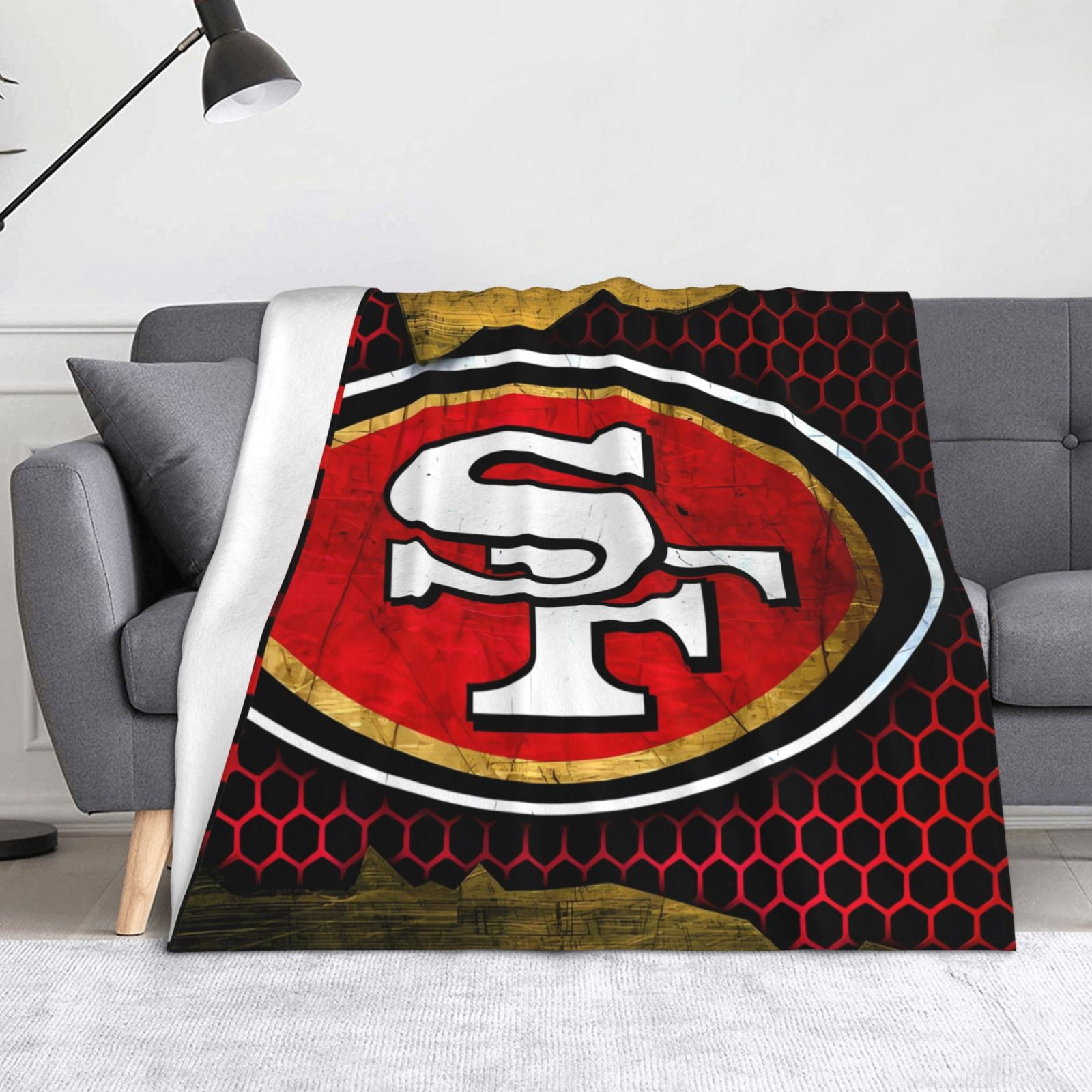 SF 49erss Football Team Flannel Blanket Cover 60x50in (Horizontal ...