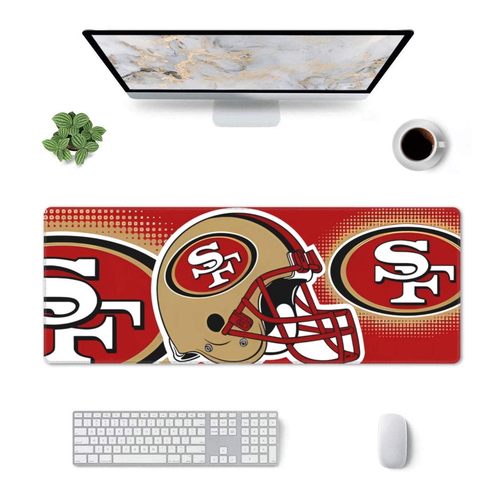 SF 49erss Football Team Oversized Rubber Keyboard Mat 12x31.5in - Non ...