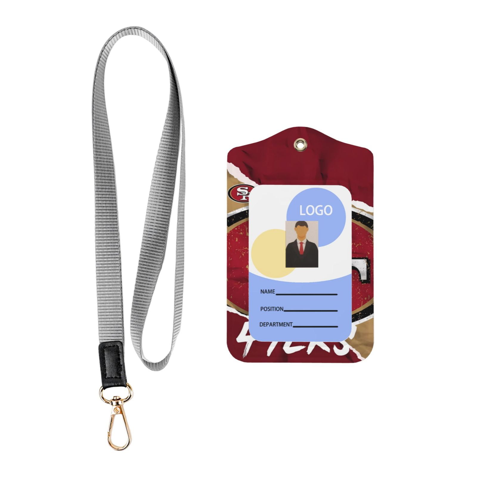 SF_49erss Hard Plastic ID Card Holder with Clear Window for Office ...