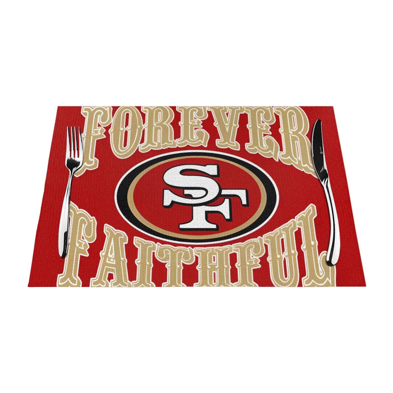 SF 49erss Team Pvc Woven Placemat 12x18in (1 Piece Pack, 4 Piece Pack ...
