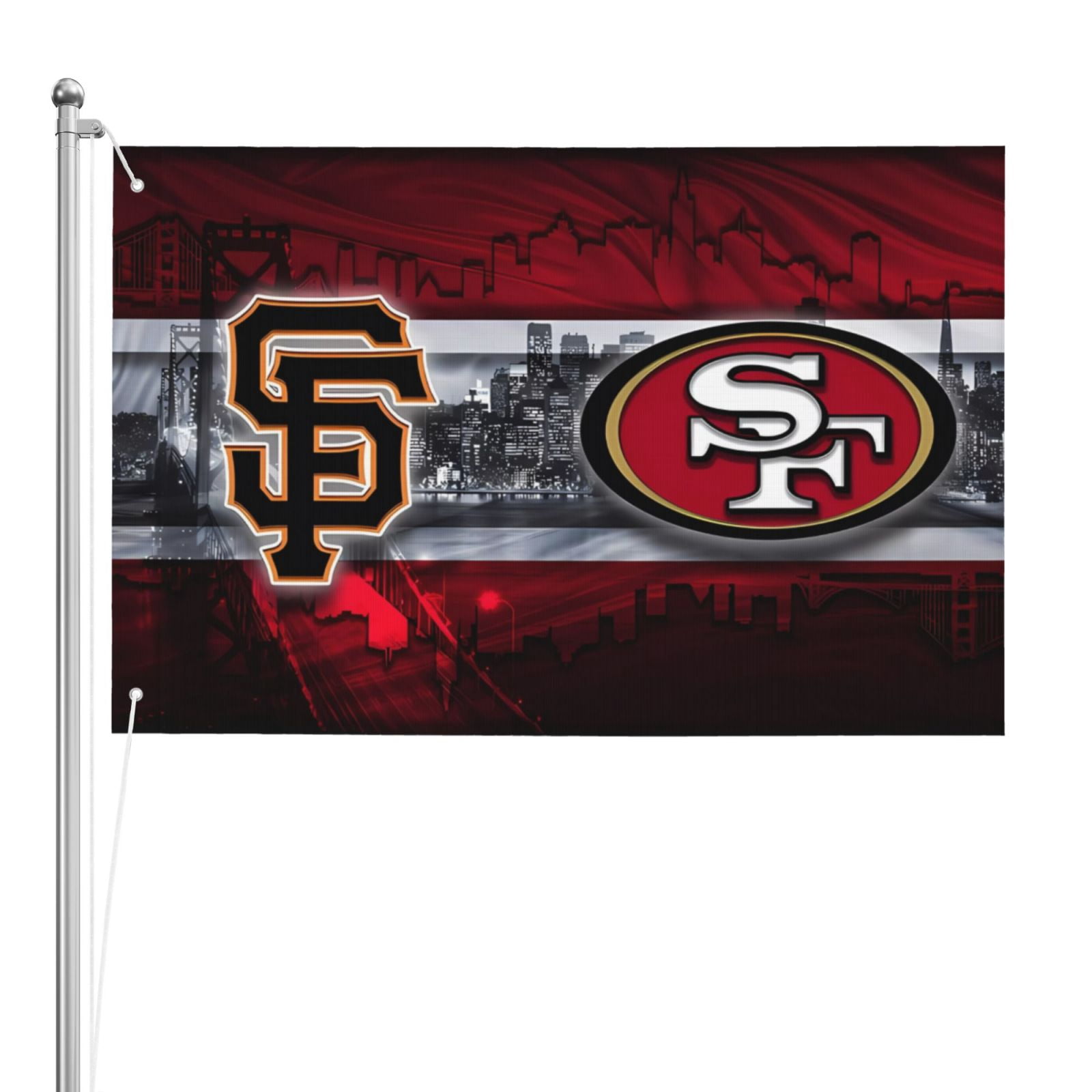 SF_49erss Three Layer personalized Double Sided Flag Football Fans ...