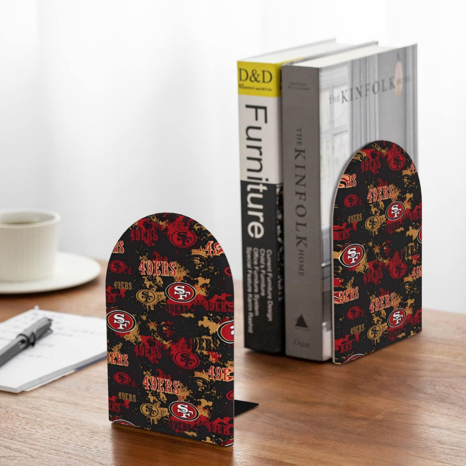SF_49erss Wooden Bookends Stand Anti slip cute bookshelf decoration ...