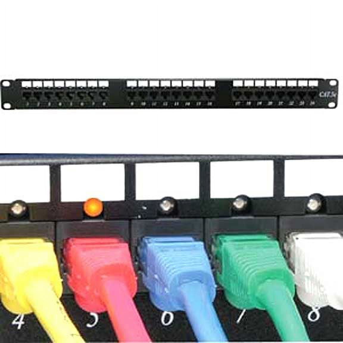 SF Cable 24-Port Cat6 110 Patch Panel Rackmount w/LED Indicator ...