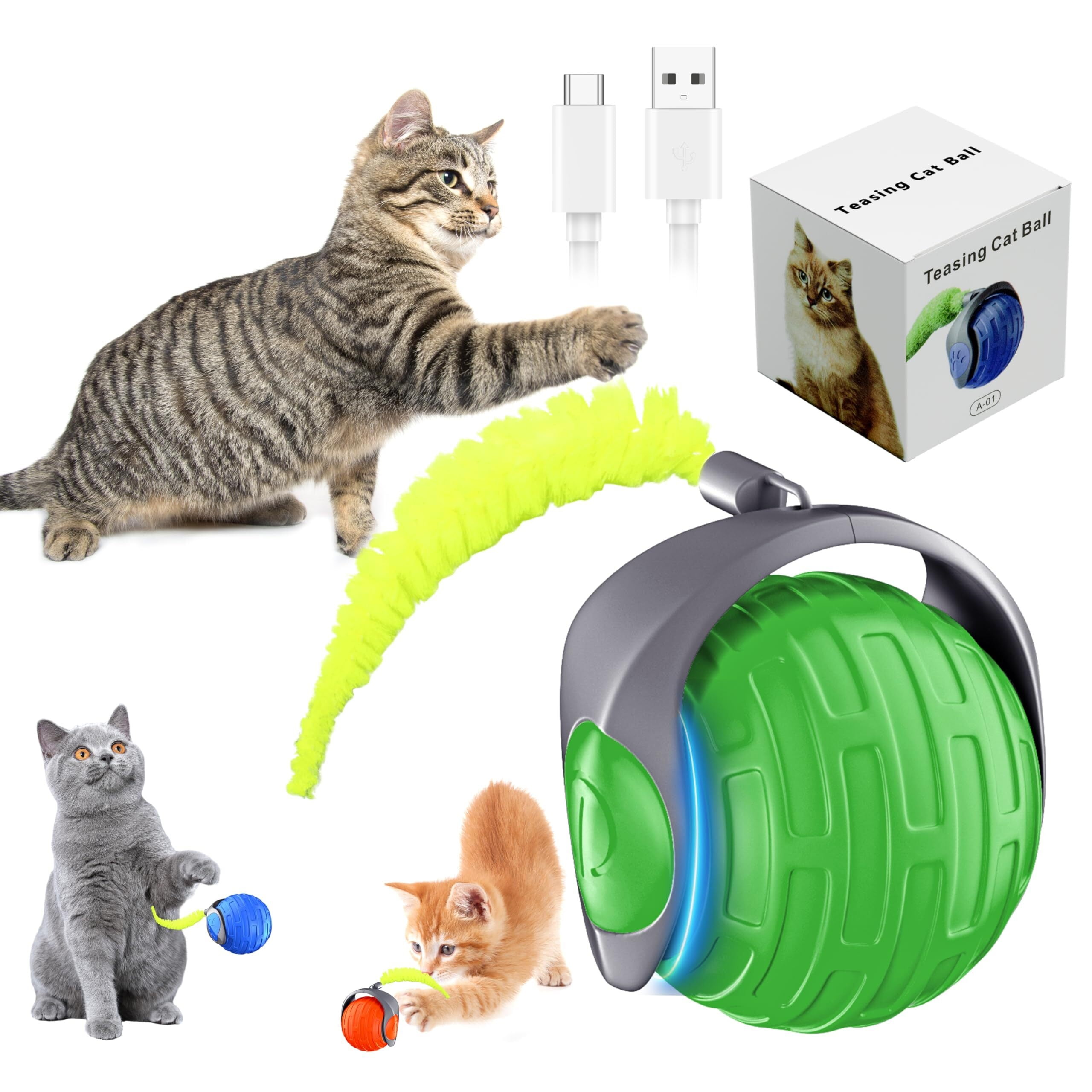 SF Cat Toys,Interactive Cat Toys Ball for Bored Indoor Cats,Automatic ...