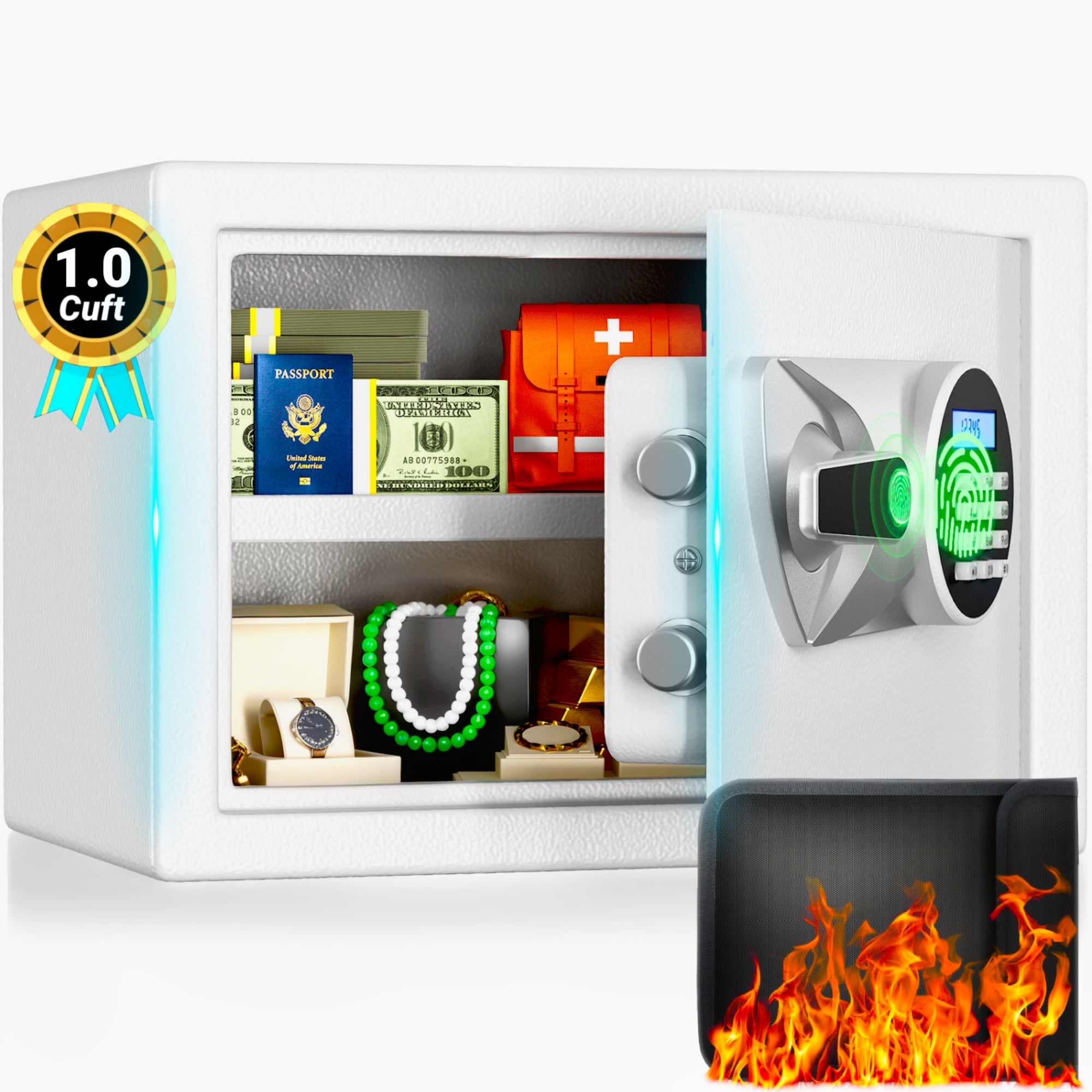 Safe Box,Blacksmith 1.0 Cuft Biometric Safes Lock Box with Fingerprint ...