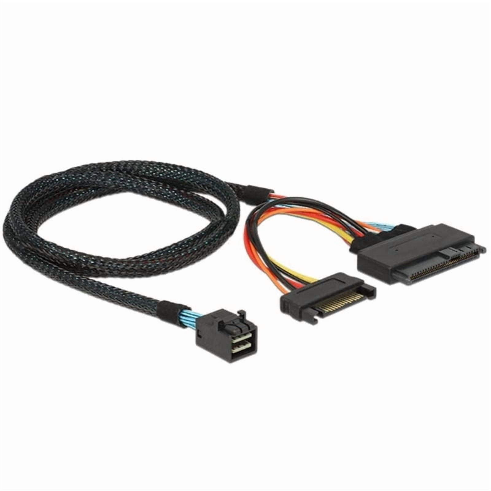 SFF-8643 to SFF-8639 with 15 Pin Male Power Cable NVME Transmission ...