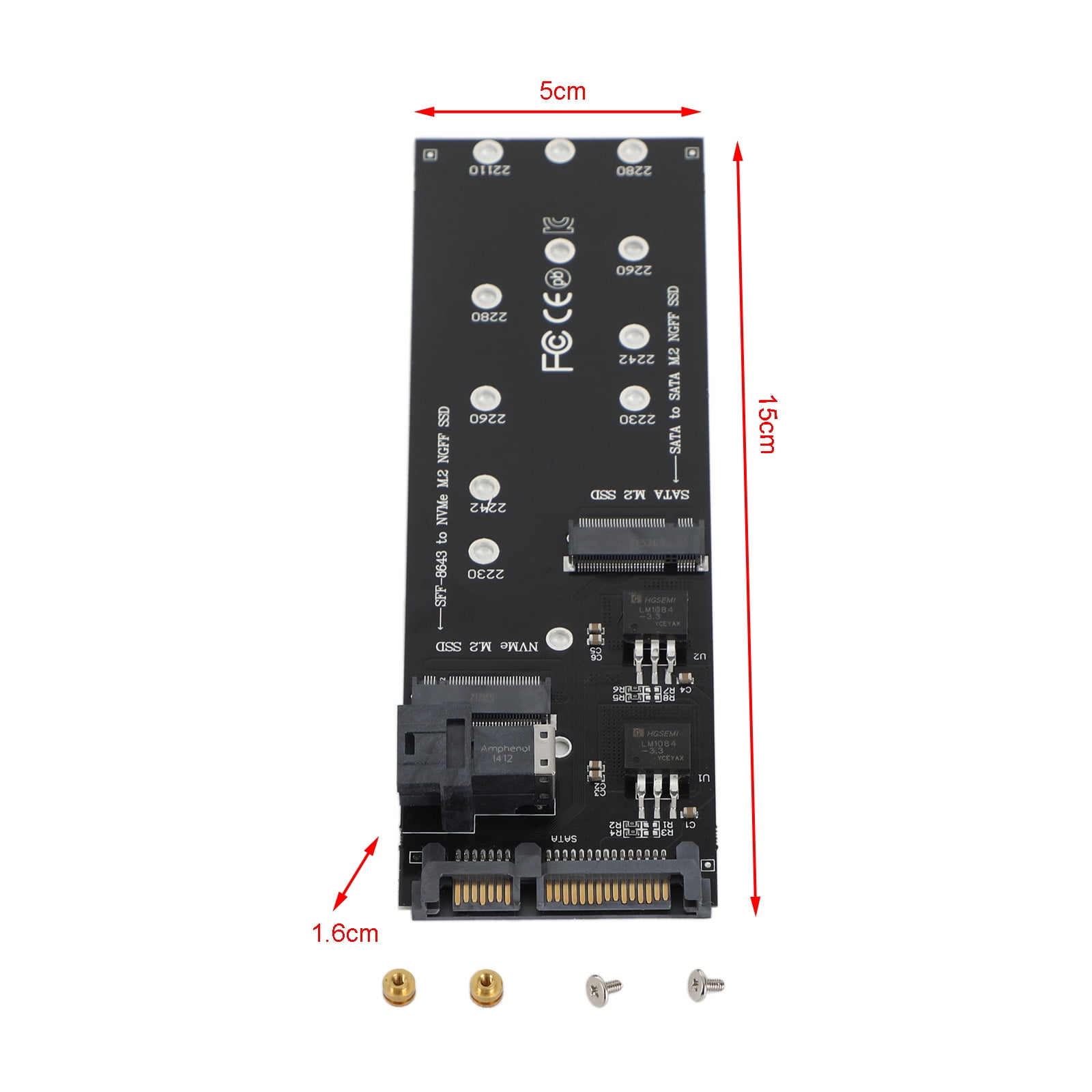 SFF-8643 to U2 Kit NGFF M-Key to HD Mini SAS NVME PCIe SSD SATA Adapter ...