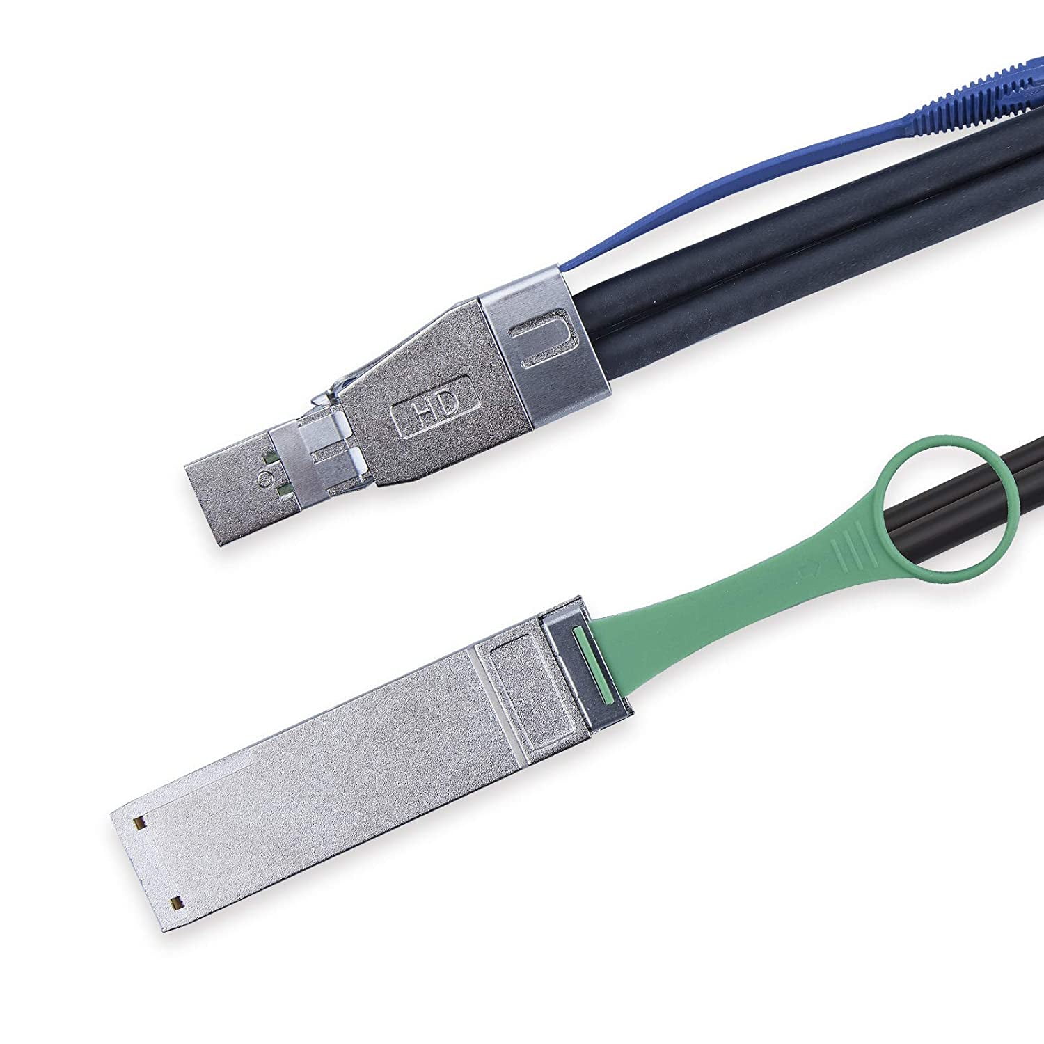SFF-8644 to QSFP (SFF-8436) DDR Hybrid Mini SAS Cable, External Copper SAS Cable for NetApp ...