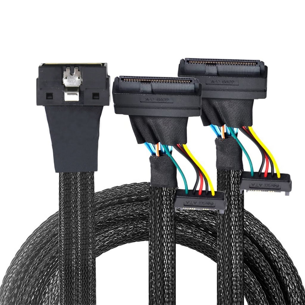 SFF 8654 8I to 2x SFF 8639 Adapter with 15P SATAs Power NVME PCIe SSDs ...