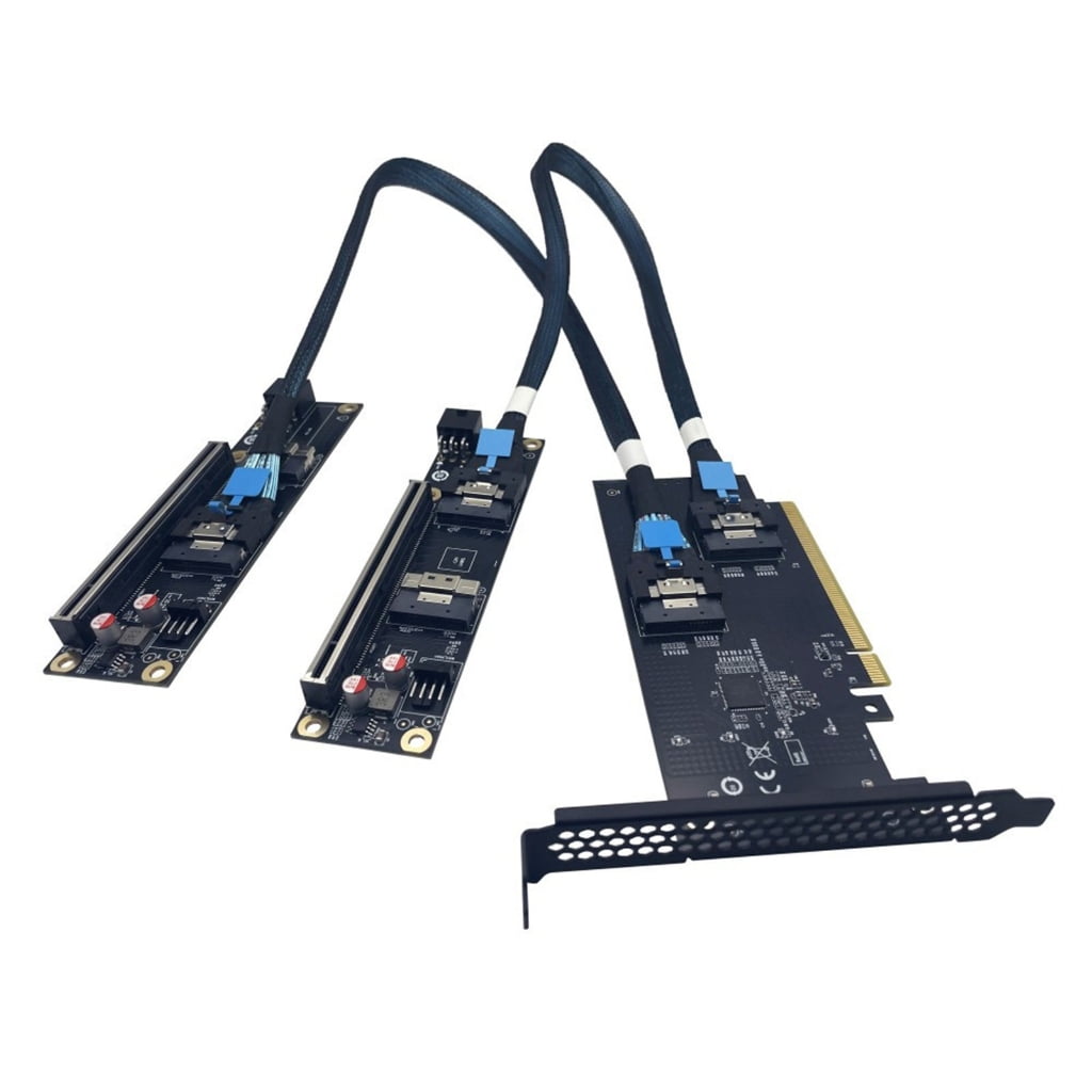SFF 8654 8i To Two 8i SAS4.0 Adapter Card SCSI PCIe Expansion Set ...