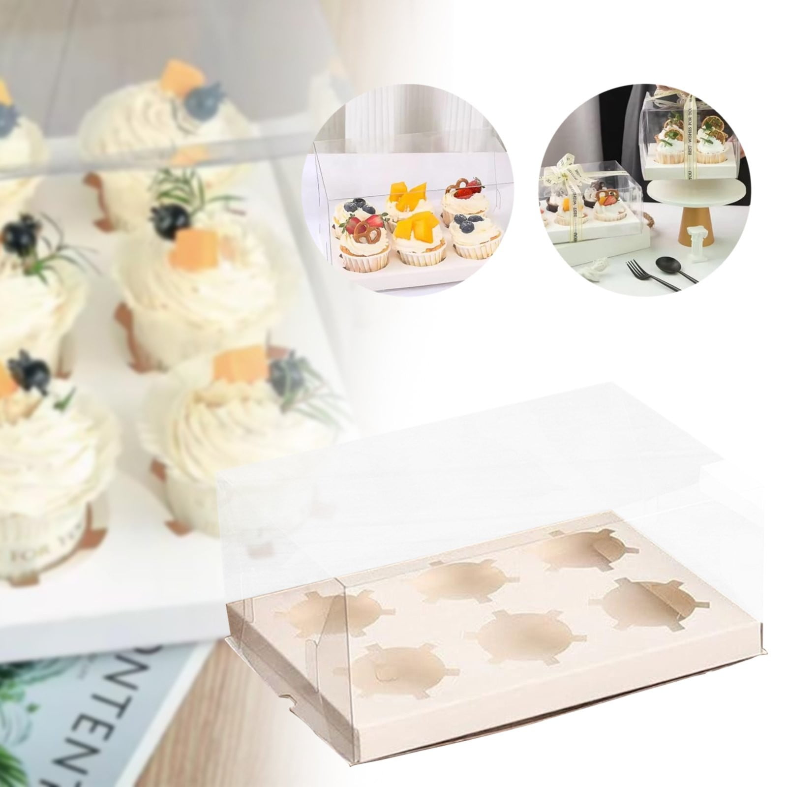 SFHJHASH Storage container Crystal Transparent Cupcake Box Can ...