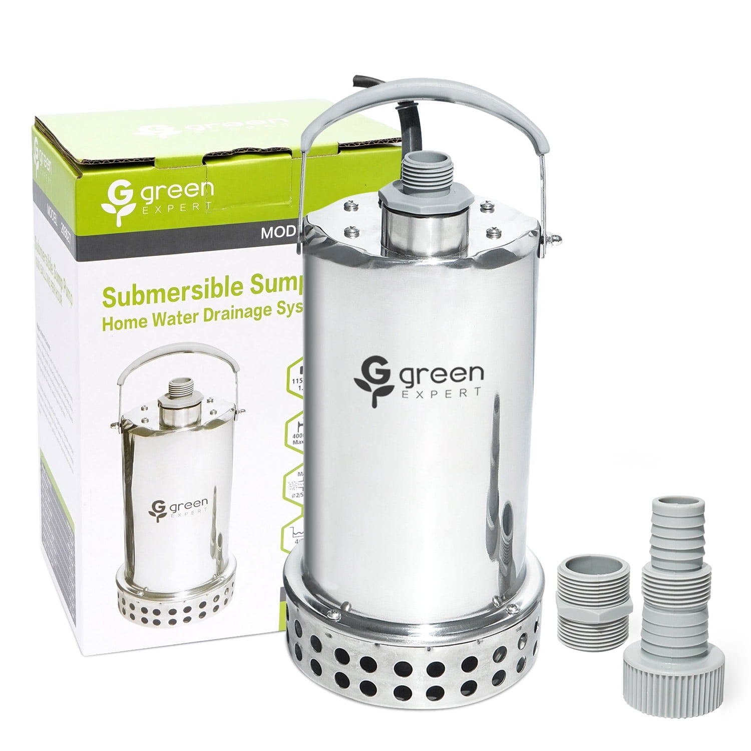 Green Expert 1HP Submersible Sump Pump Full 304 Stainless Steel 4000GPH ...
