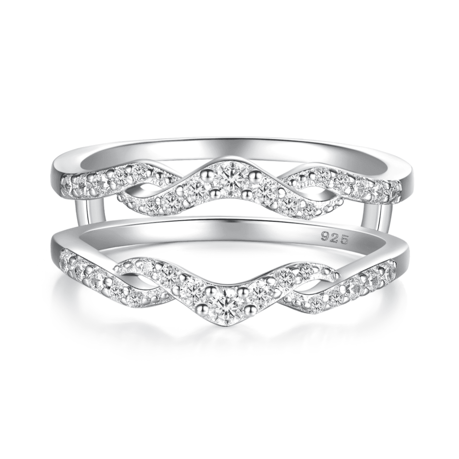 SFTING Twisting Infinity Enhancer Wrap Wedding Engagement Band for ...