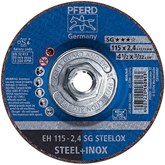 SG STEELOX Type 27 Cut-Off Wheel, 4-1/2" x 3/32" x 5/8"-11, Aluminum ...