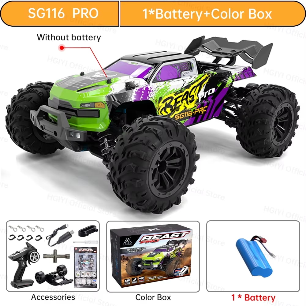SG116 PRO RC Car Brushless 4WD RC Car 80KM/H Professional Racing Car 2.4G High Speed Off-Road ...