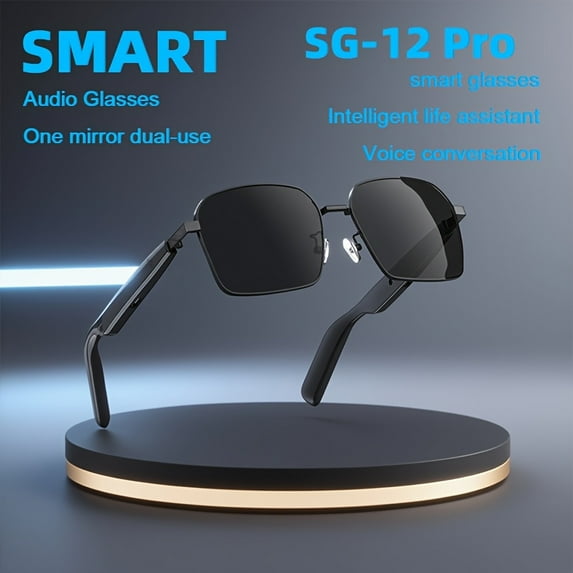 SG12PRO 2025 Smart Glasses with Earbuds - Polarized Lens, Open-Ear HD ...