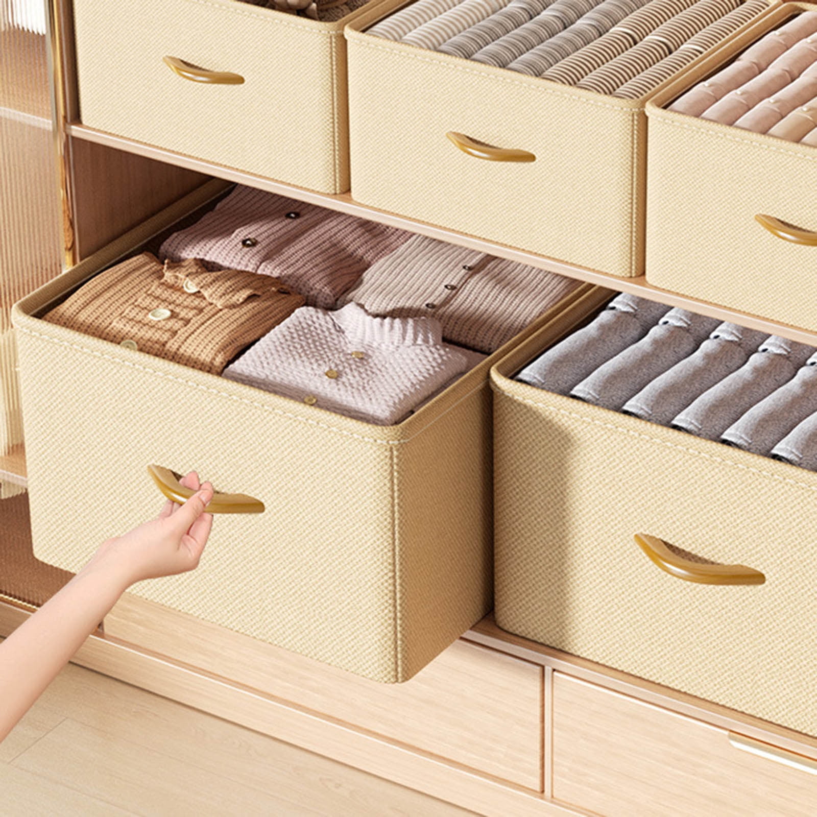SGCYLOWQ Foldable Storage Box Clothes And Pants Storage Basket Wardrobe ...