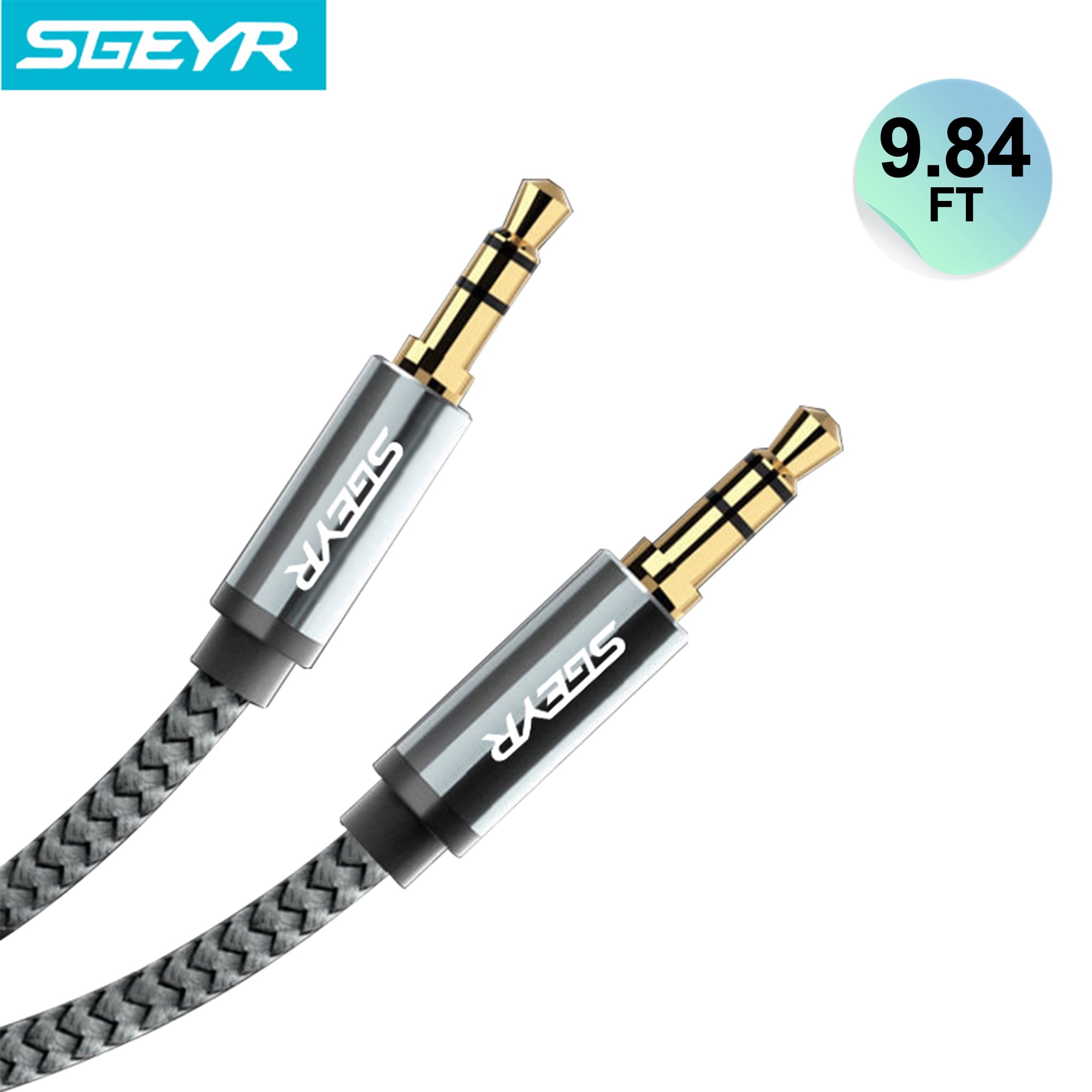 SGEYR 3.5 AUX Cable 9.84FT Headphone Extension Audio Stereo Male Cord ...