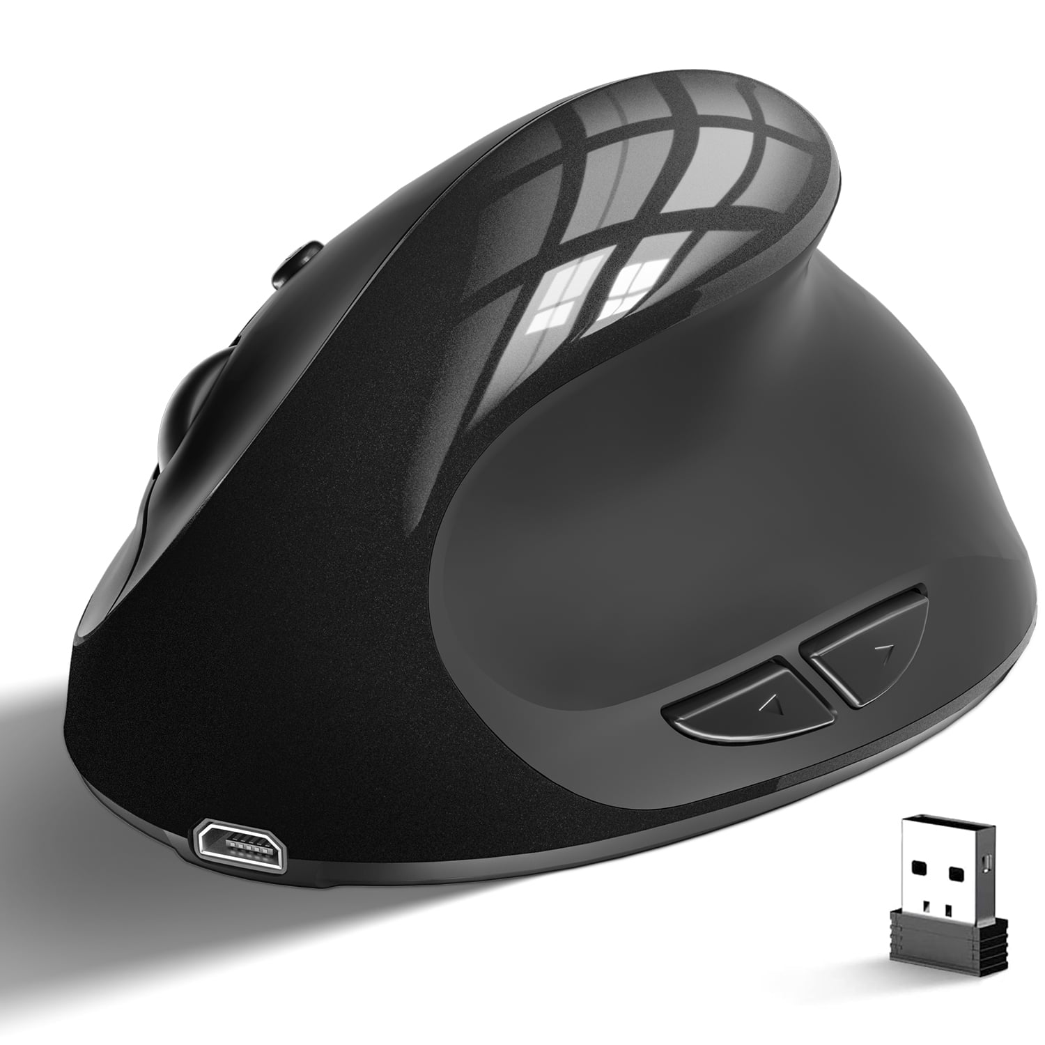 SGEYR Vertical Wireless Mouse Rechargeable 2.4G 3 Adjustable DPI ...