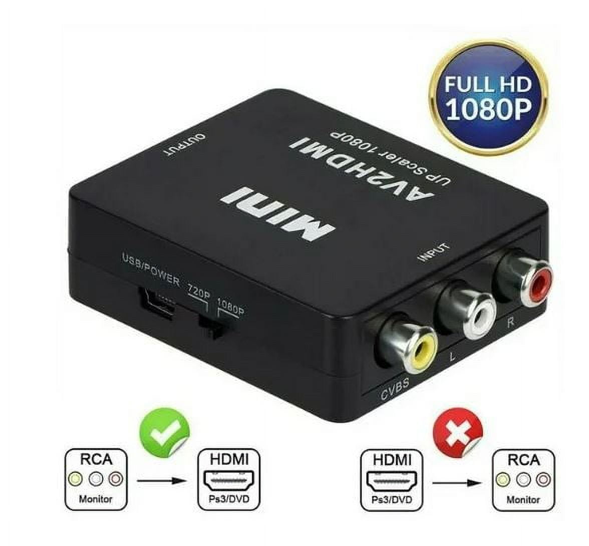 SGElectronix RCA to HDMI converter 1080P Mini RCA Composite CVBS AV to ...