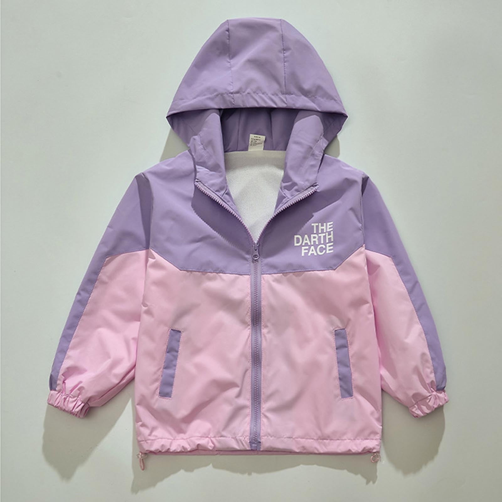 SGFCWSX Girls Windbreaker Jacket with Hood Kids Waterproof Coat Color ...