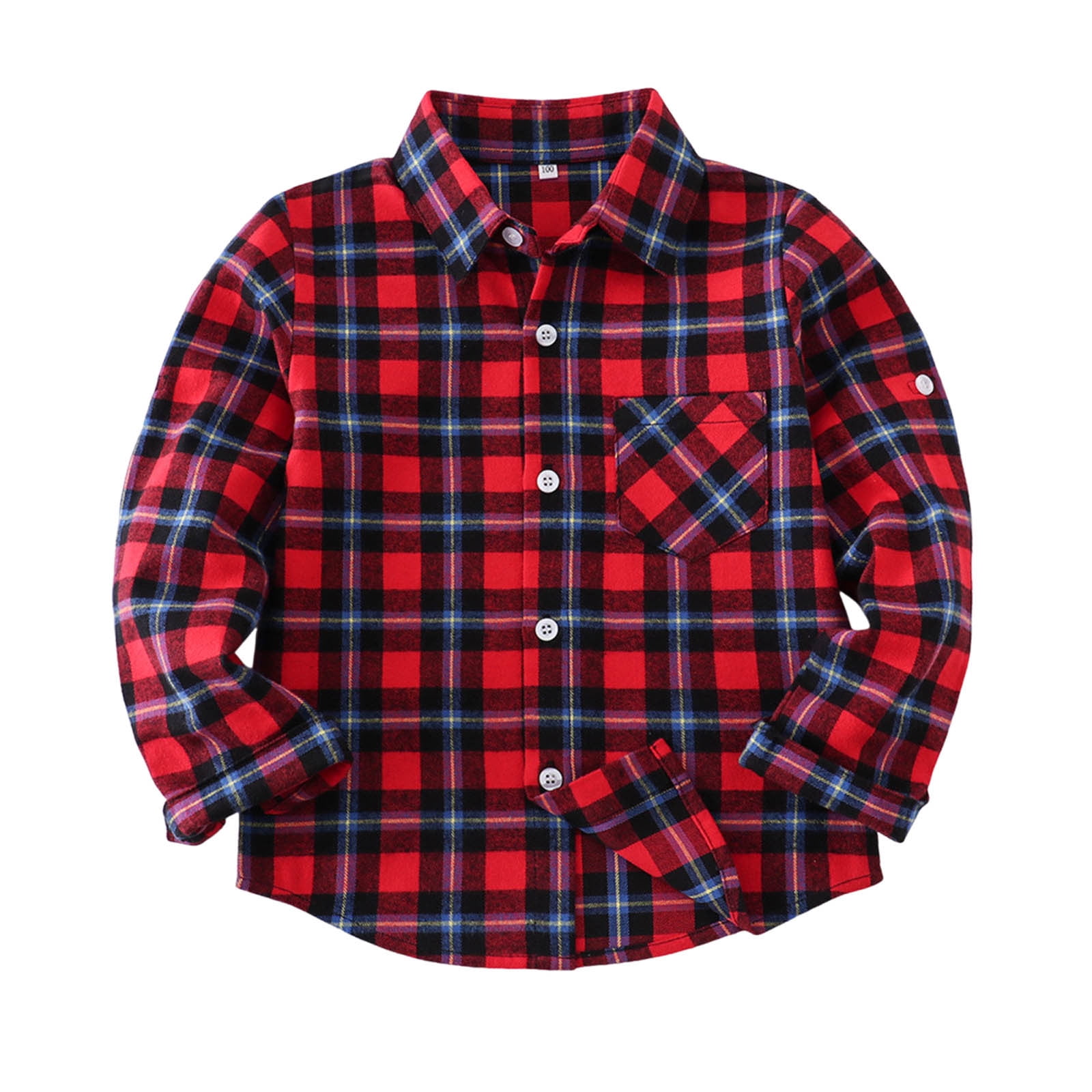 SGFCWSX Kids Button Down Shirt with Pocket Girls Flannel Plaid Long ...