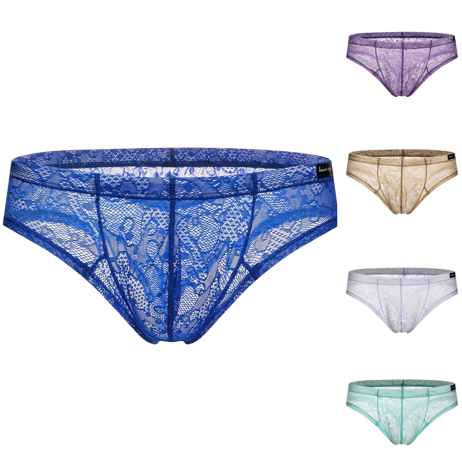 SGFCWSX Men's Lace-Trim Sheer Low-Rise Trunks** White XXL - Walmart.com