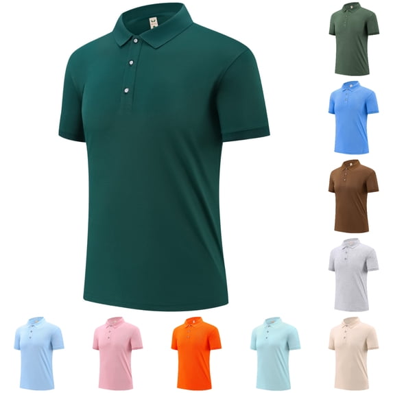 SGFCWSX Mens Polo Shirts Short Sleeve Casual Quick-Dry Slim Fit Solid ...