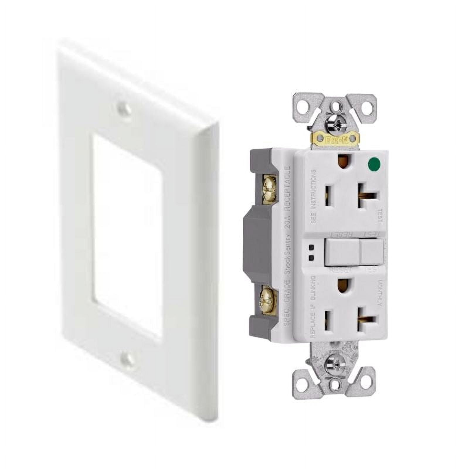 SGFH20W - ELECTRICAL RECEPTACLE 2POS 20A DECORA GFCI WHT HOSPITAL GRADE ...